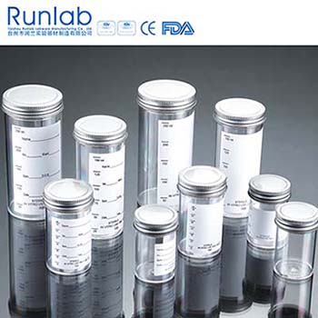 Specimenn container with metal cap,Runlab labware manufacturing co ltd ...
