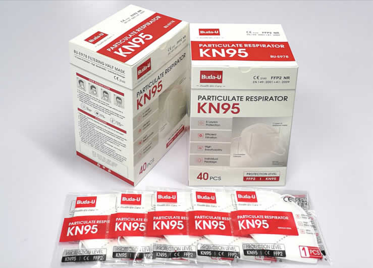 40PCS Buda-U KN95 Masks 5-Layer PM2.5 Respirator Face Masks(Purifa ...