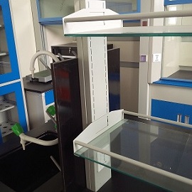 Traditional Lab Table Reagent Shelf Steel Glass Structure Reagent Rack ...