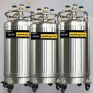 British KGSQ laboratory liquid nitrogen supply tank YDZ-50 stainless steel pressurized ...
